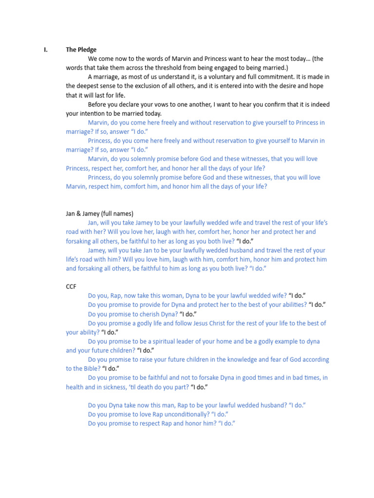 The Pledge | PDF | Marriage | Jesus