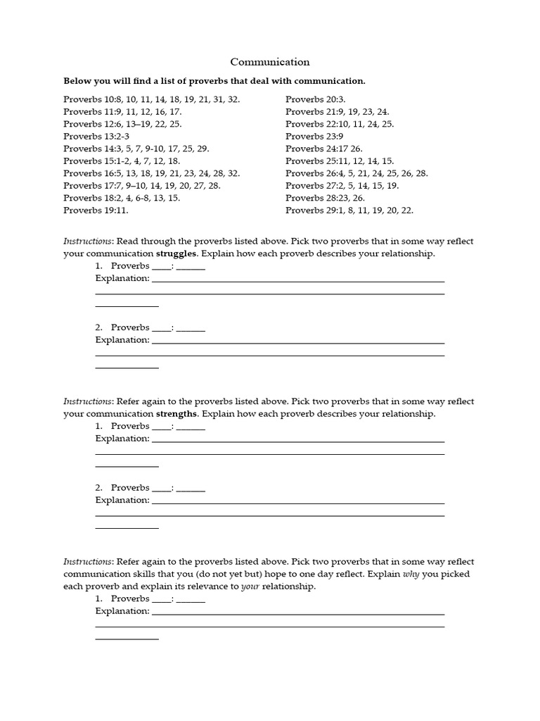 Proverbs on Communication Insights | PDF