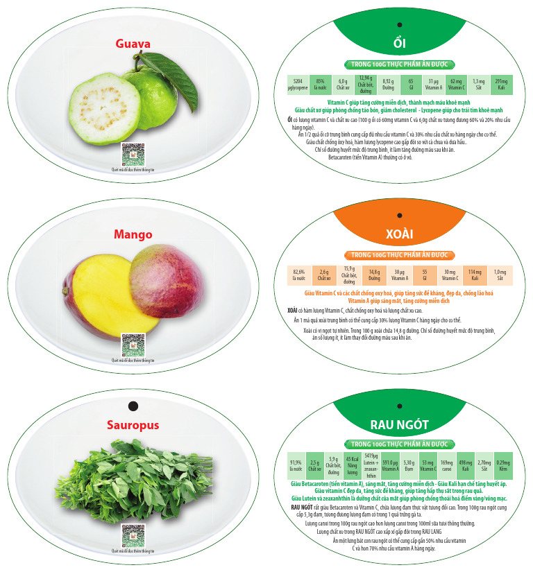 Bo The Gia Tri Dinh Duong 1 So Loai Rau Cu Qua Thong Dung | PDF