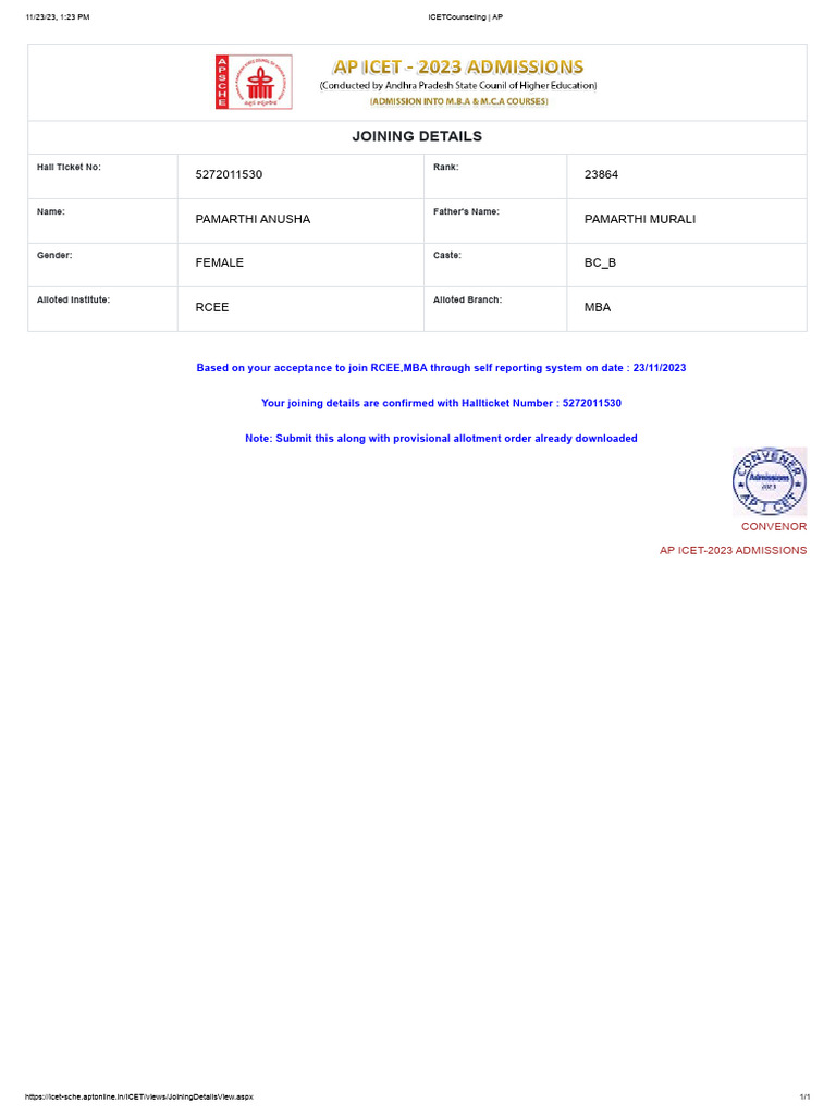 ICETCounseling - AP Anusha | PDF