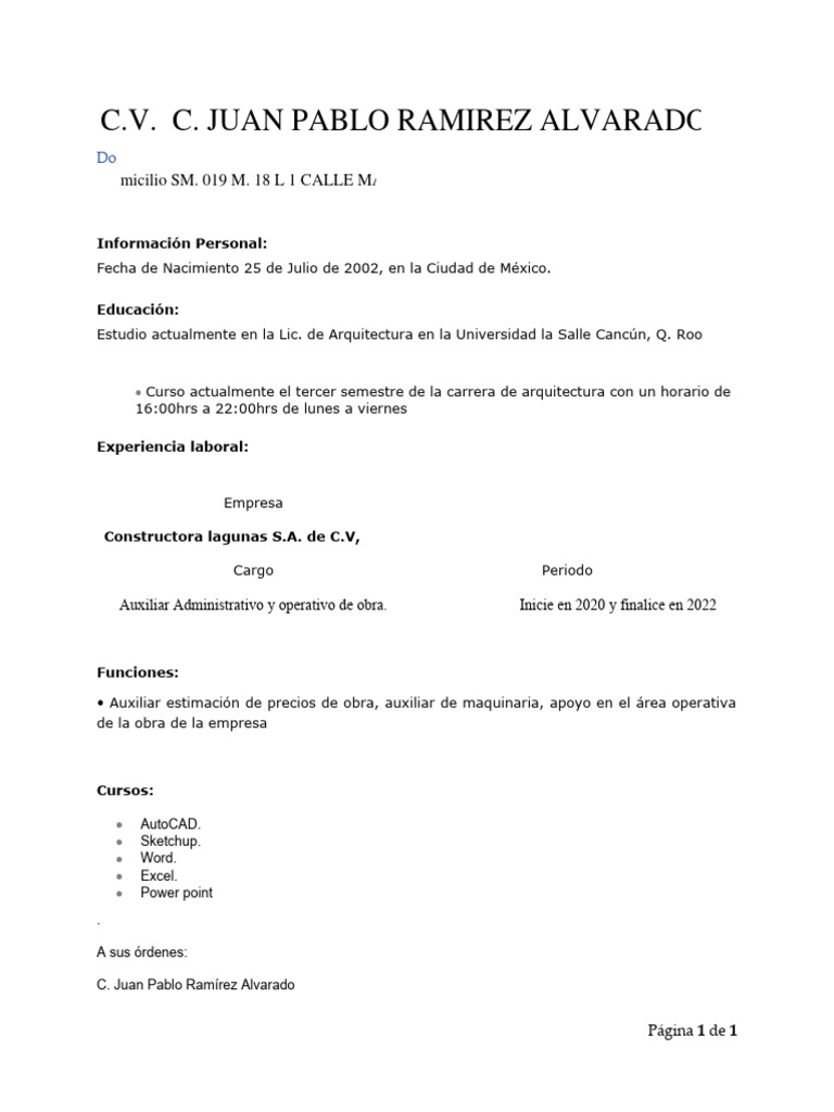 CV Juan Pablo 2022 11 | PDF