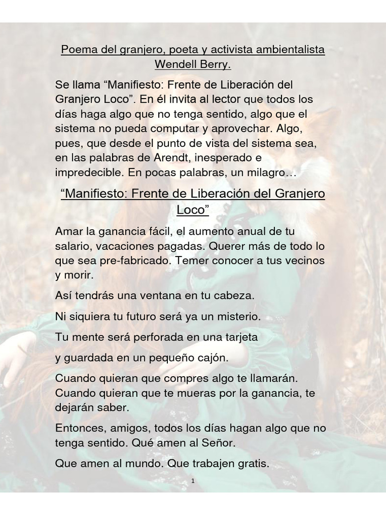 Poema Del Granjero Loco | PDF