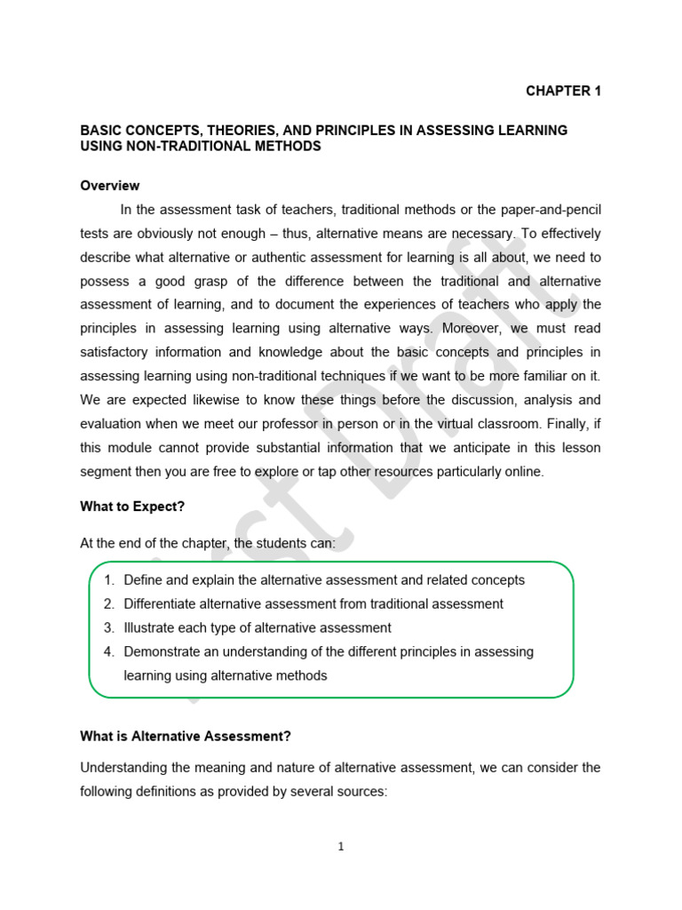 Chapter 1 Module | PDF | Educational Assessment | Learning
