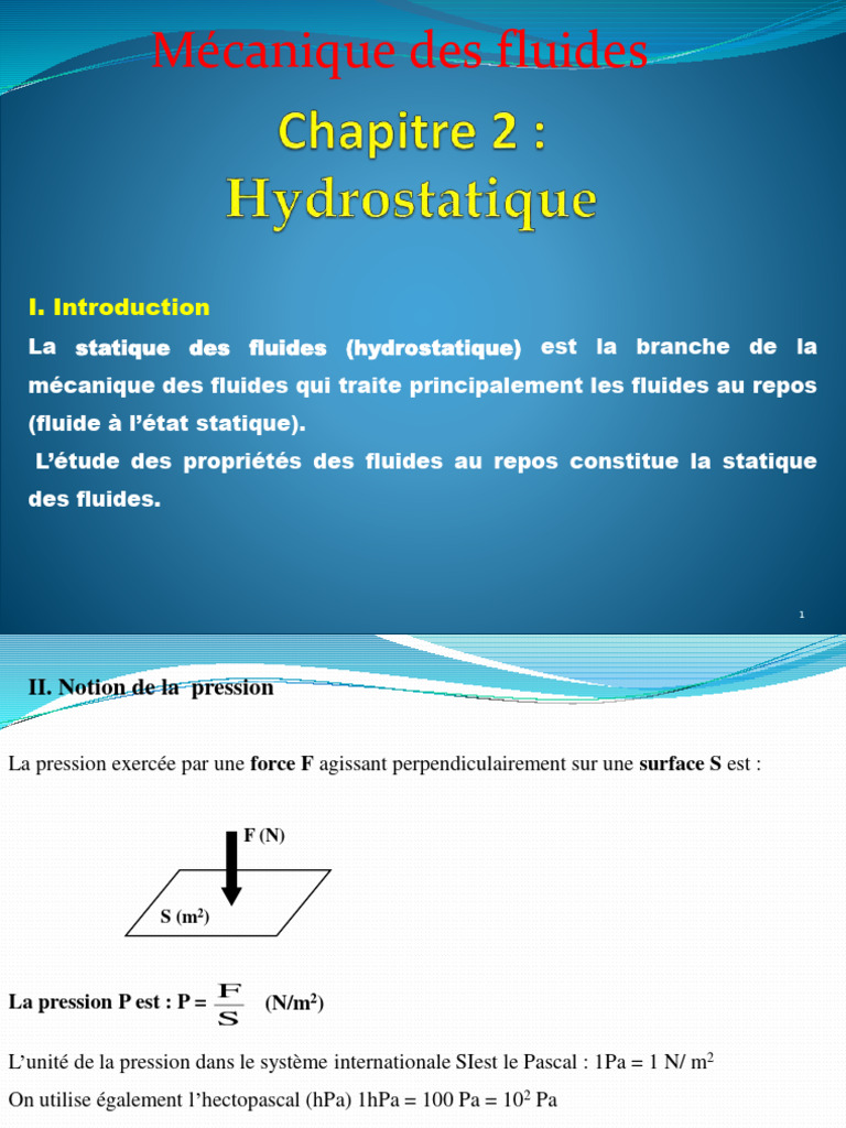 Statique des fluides et pressions | PDF | Pression | mesure de pression