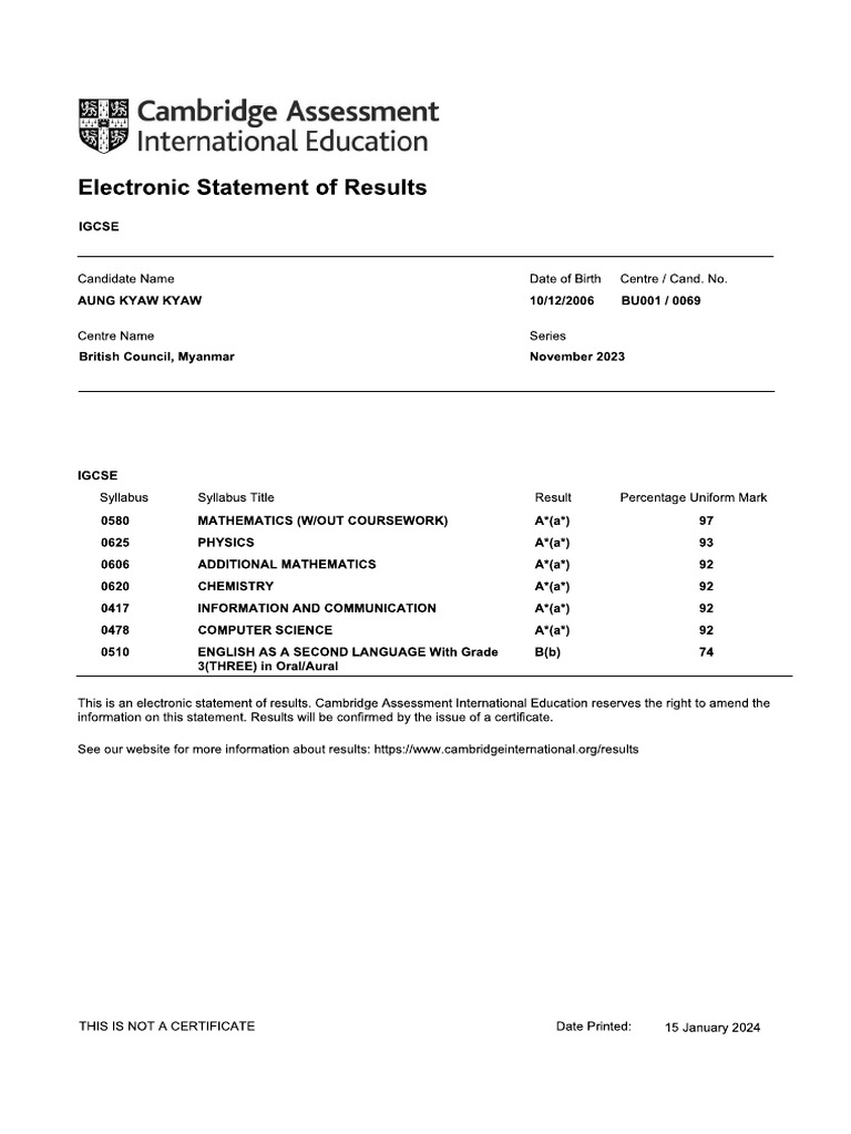 High School Transcript | PDF