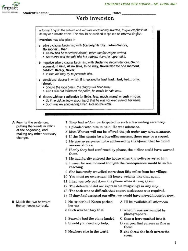 Unit 14. Inversion | PDF
