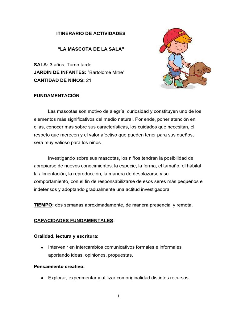 La Mascota de La Sala | PDF | Mascota | Educación de la primera infancia