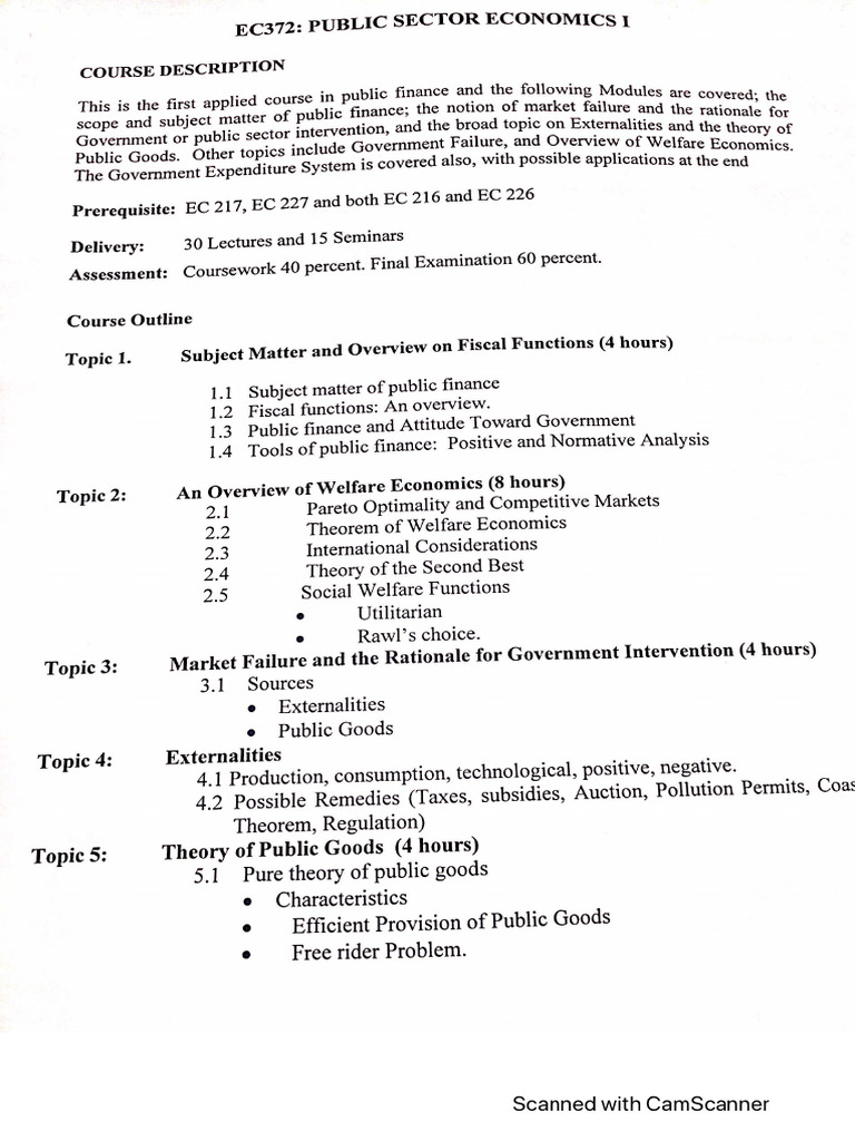 EC 372 Course Outline | PDF