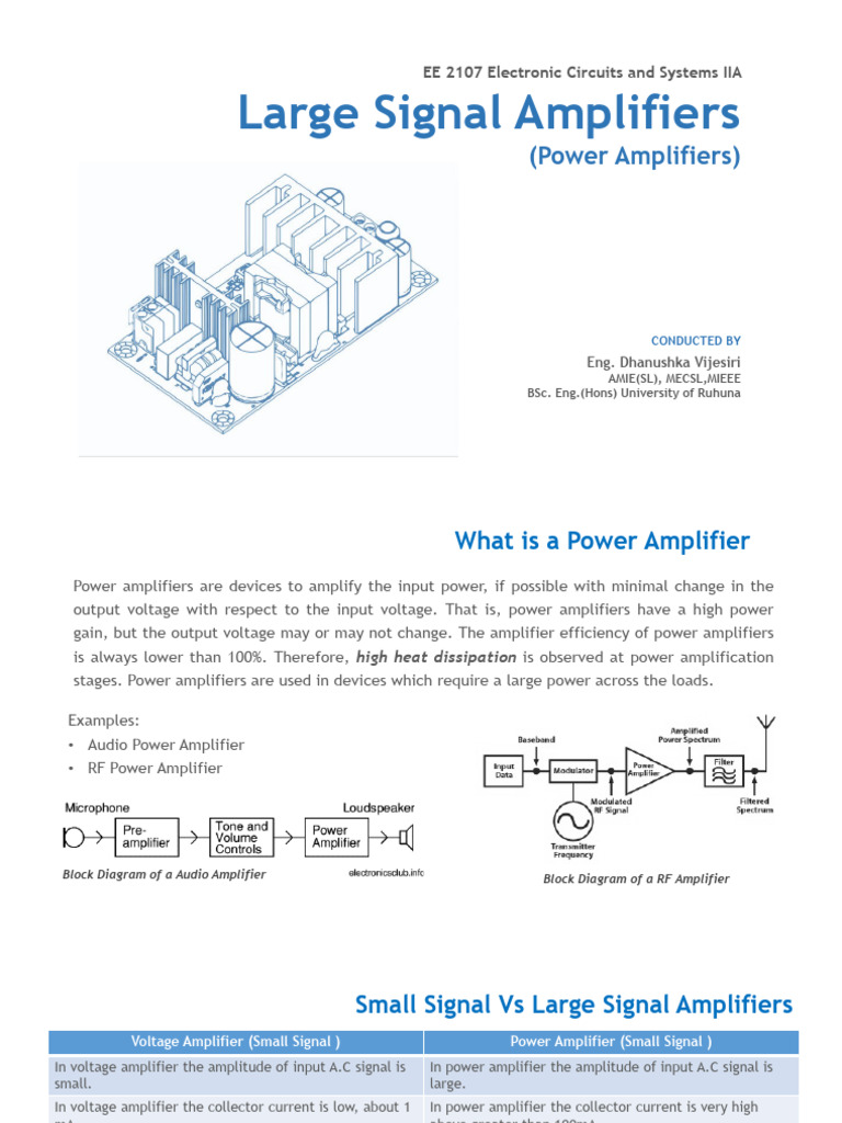 Large Signal Amplifiers | PDF | Amplifier | Distortion