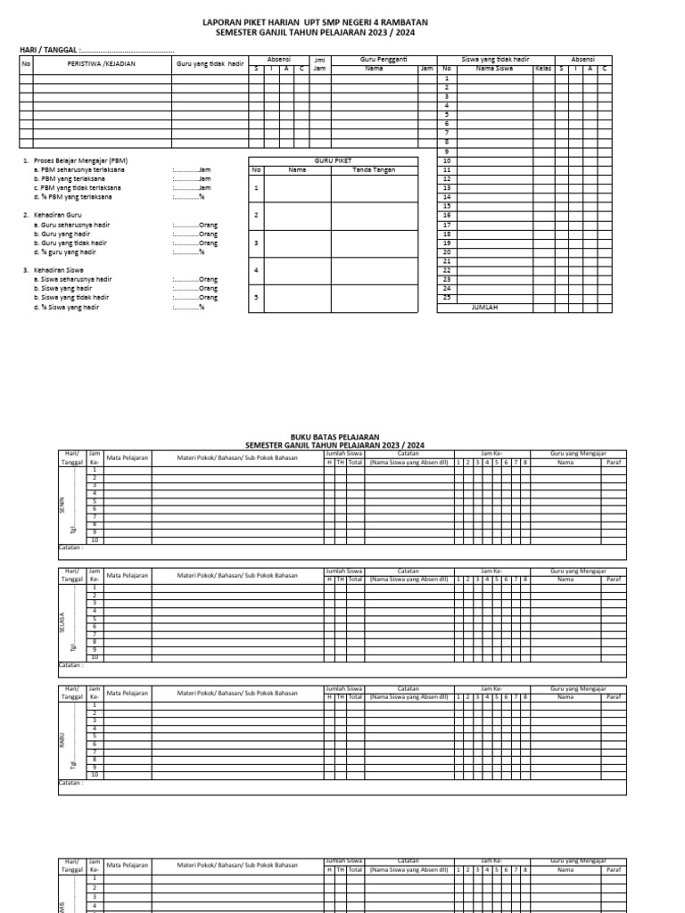 Blangko Lap - Piket | PDF