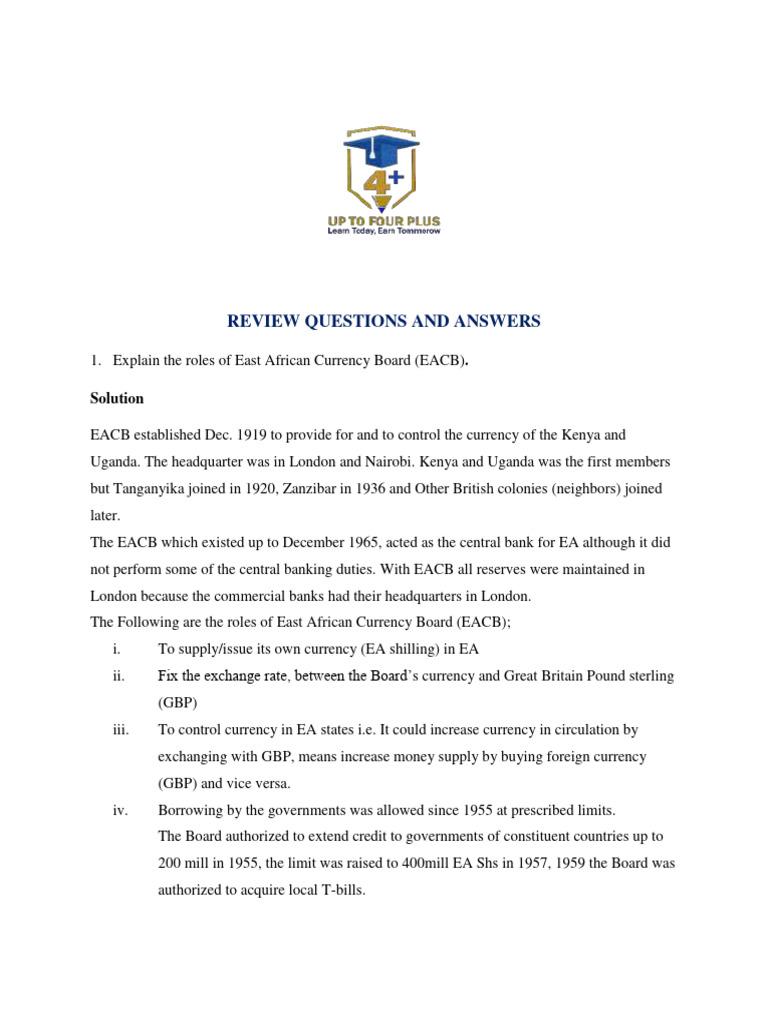 East African Currency Board Overview | PDF | Banks | Microfinance