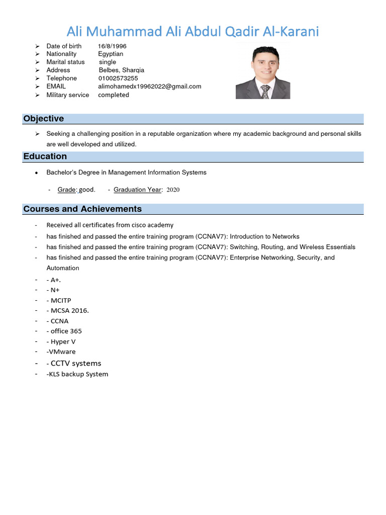my cv | PDF | Computer Network | Microsoft Windows
