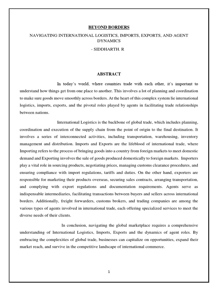 Beyond Borders - Navigating International Logistics, Imports, Exports ...