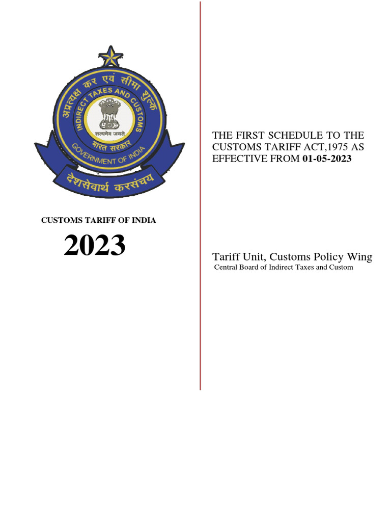 India Customs Tariff 2023 Overview | PDF | Tuna | Lamb And Mutton