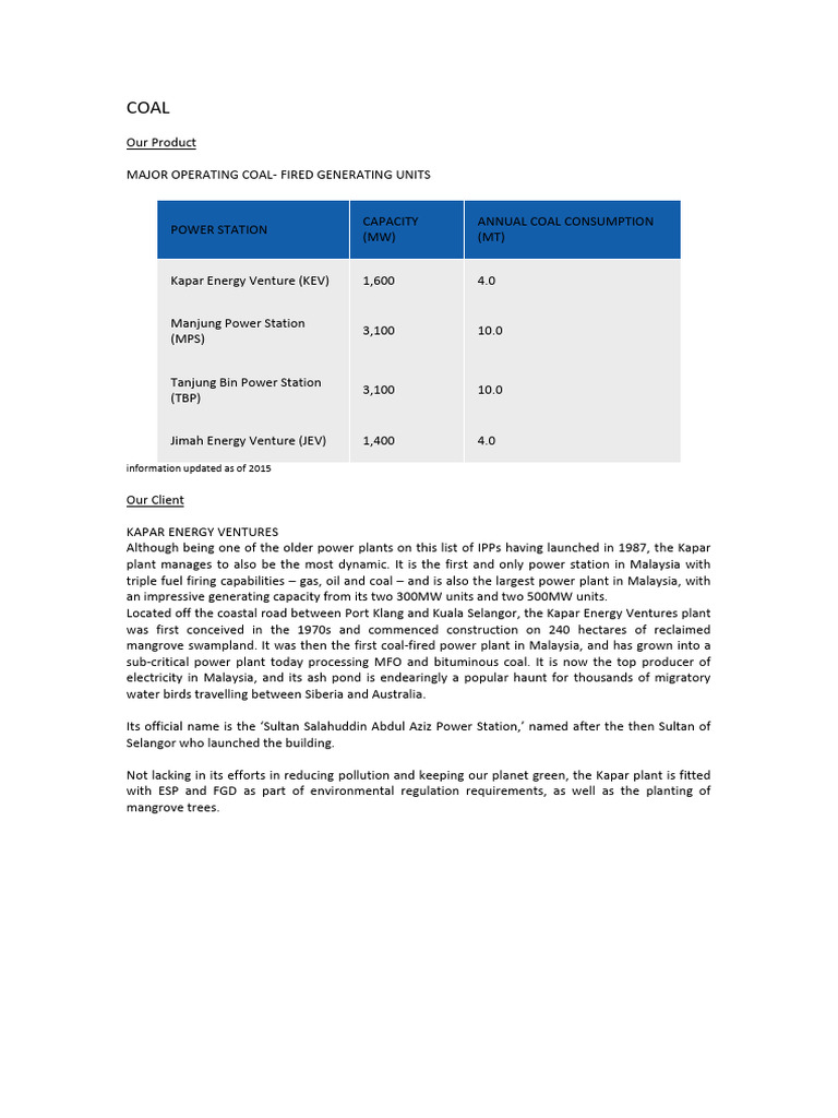 TNB Fuel | PDF | Coal | Nature