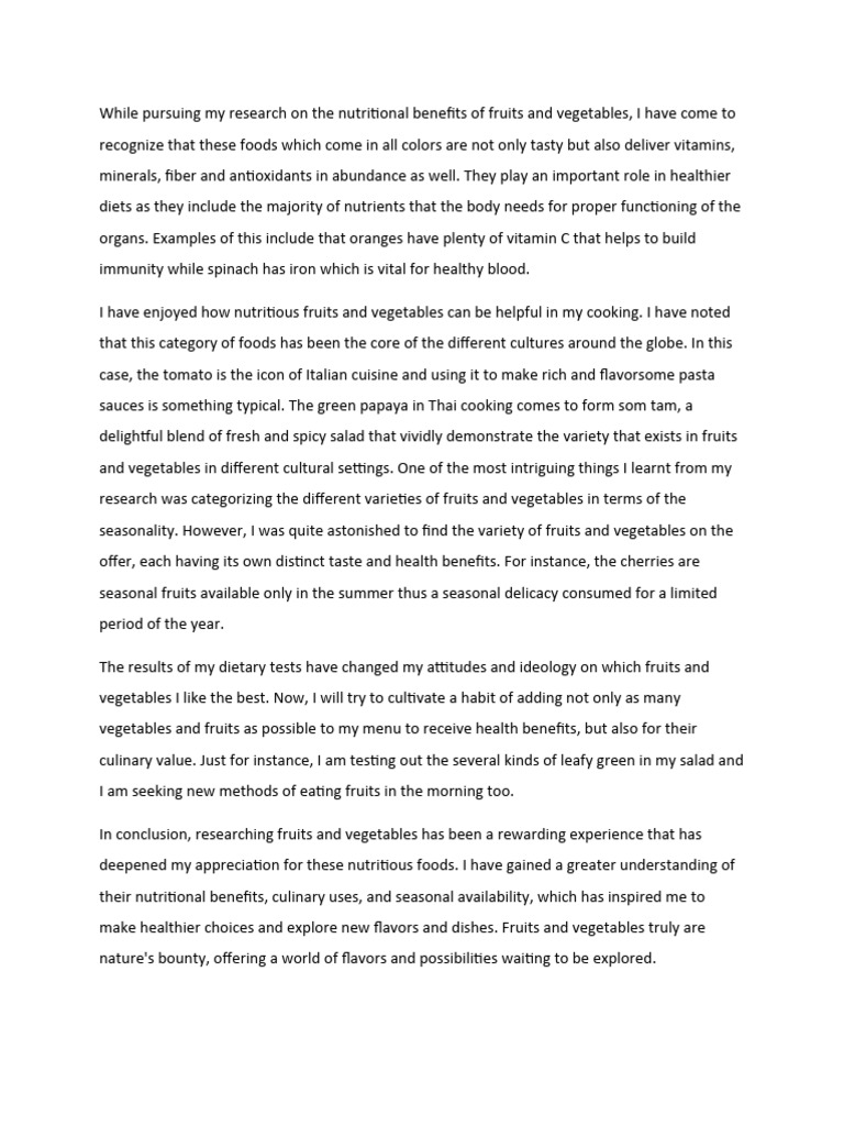 Reflection Paper Food | PDF | Lifestyle