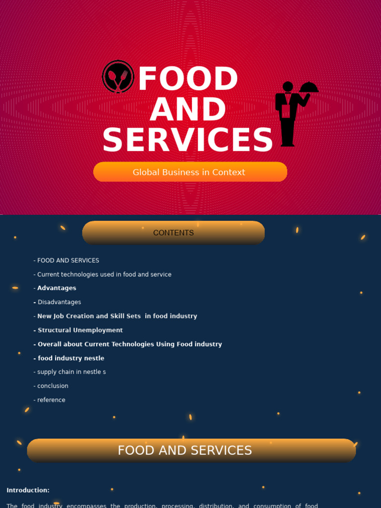 Food Service Presentation - Tagged | PDF | Menu | Supply Chain