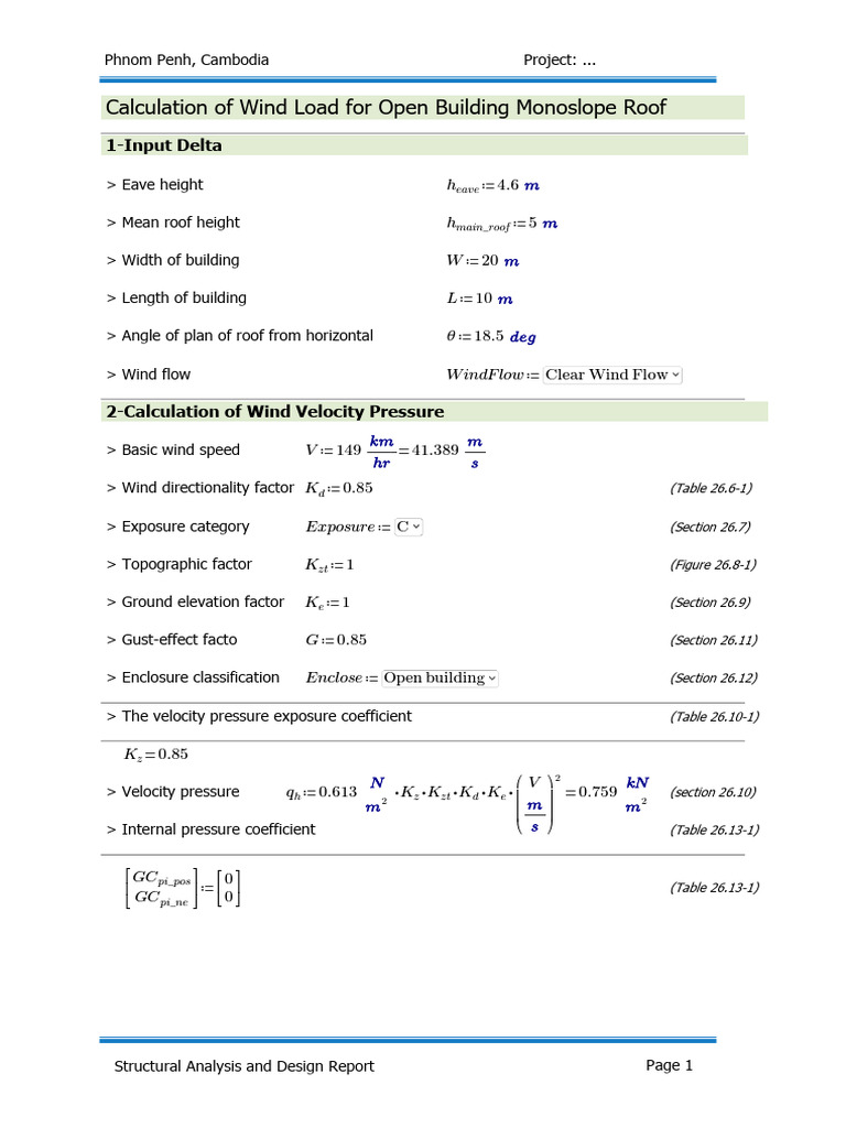 Calculation of Wind Load ASCE7 16 Chapter26&27For Open Build | PDF ...