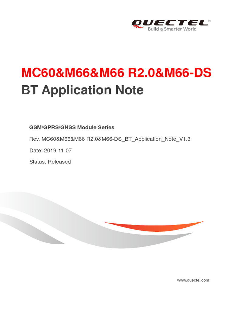 Quectel MC60M66M66-R2.0M66-DS BT Application Note V1.3 | PDF | General Packet Radio Service ...
