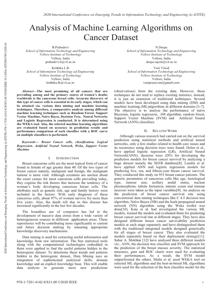 SVM and Decision Tree for Breast Cancer | PDF | Machine Learning ...