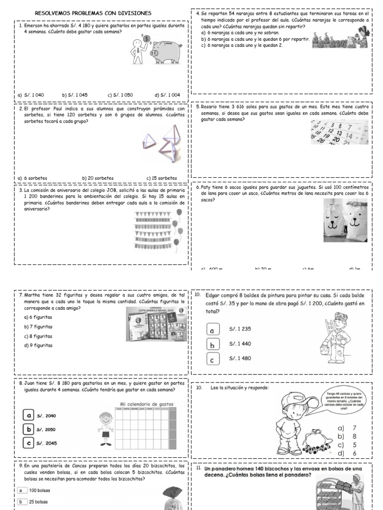 PROBLEMAS CON DIVISIONES | PDF
