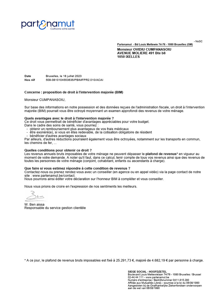 Proposition d'intervention majorée BIM | PDF