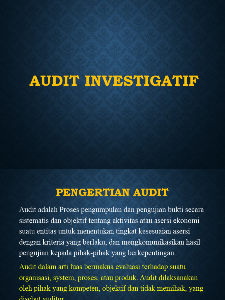 Bahan Audit Investigatif | PDF