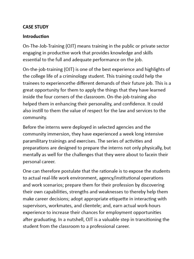 Individual Case Study | PDF | Internship | Job Hunting