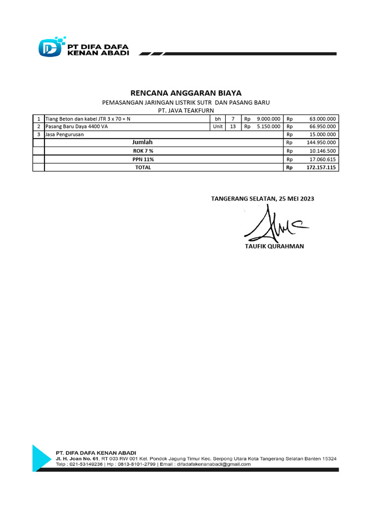 Rab - Sutr PT Java Teakfurn | PDF