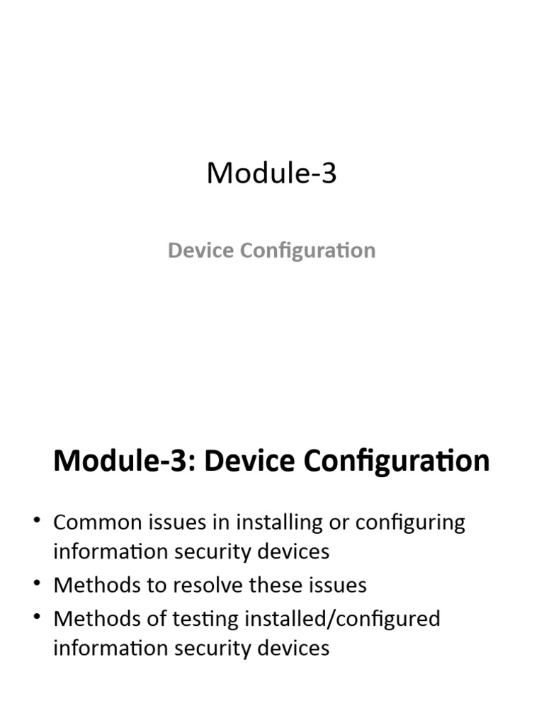 5-Module - 3 Device Configuration Common Issues in Installing or Configuring Information ...