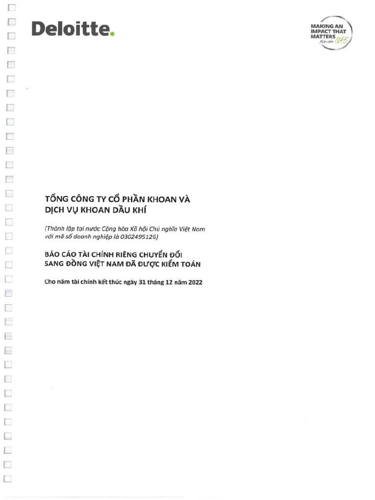 PVD BCTC Riêng 2022 | PDF