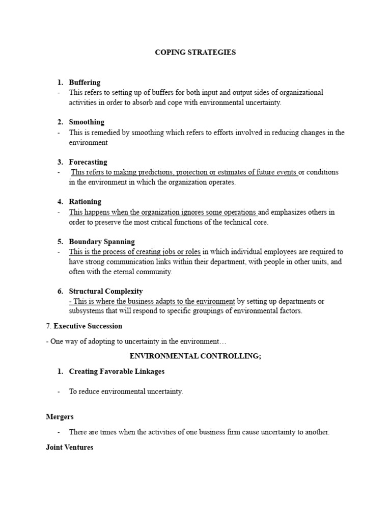 Coping Strategies and Environmental Controlling | PDF | Natural ...