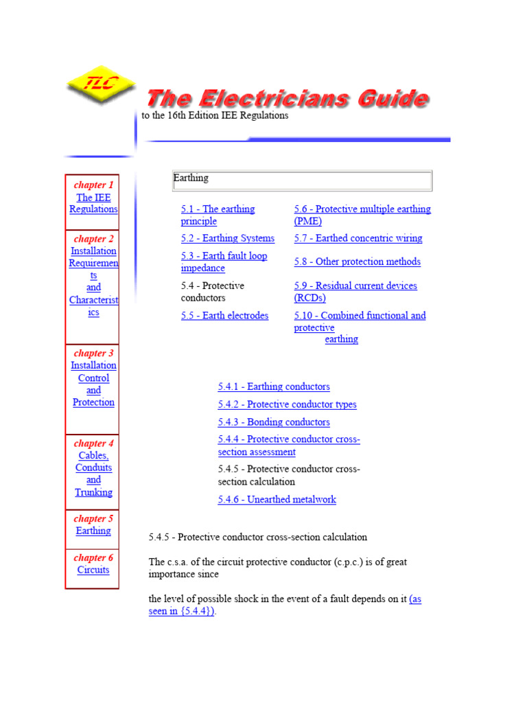 Protective Conductor Sizing Calculations | PDF | Electrical Resistance ...