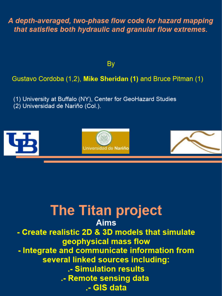 A Two-Phase, Depth-Averaged Model For Geophysical Mass Flows in The TITAN Code Framework | PDF ...