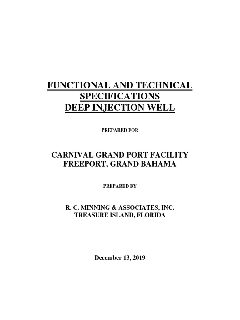Deep Injection Well Specs for Carnival Port | PDF | Sewage Treatment ...