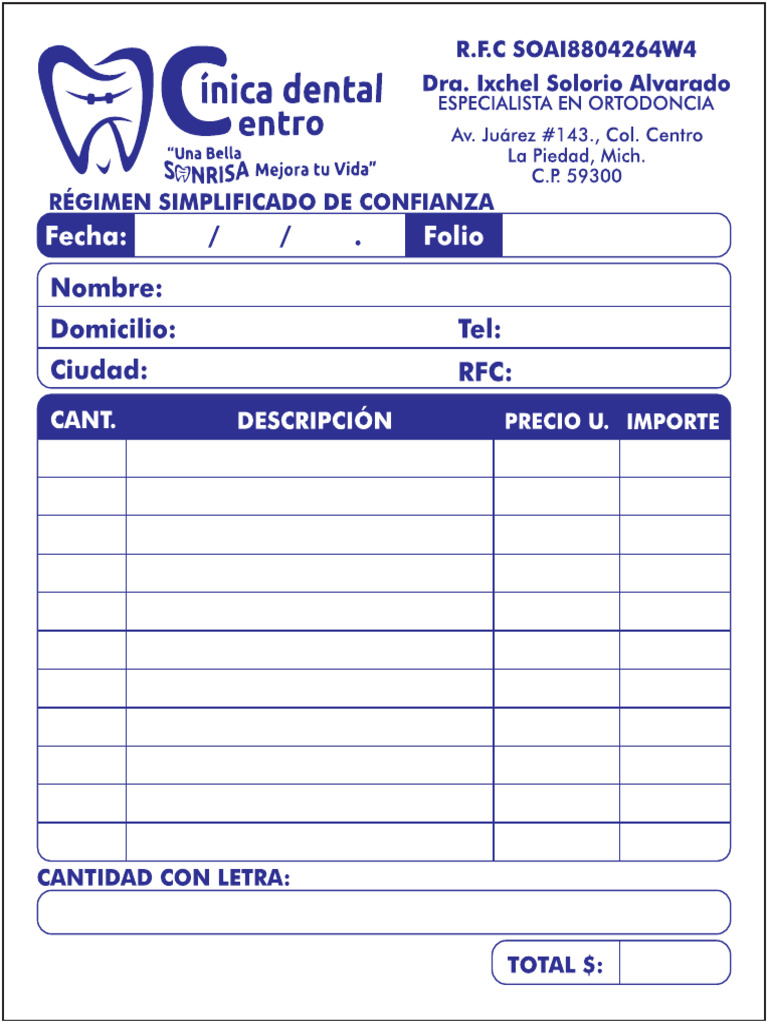 1 Millar de Notas Cuarto de Carta Foliadas Oyc 1 Tinta Azul Clinica ...