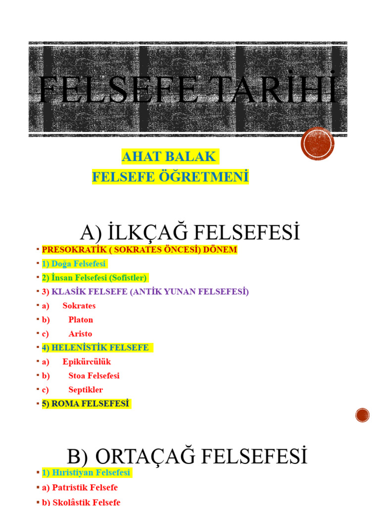 Felsefe Tarihi Ders Notu Slaytı | PDF