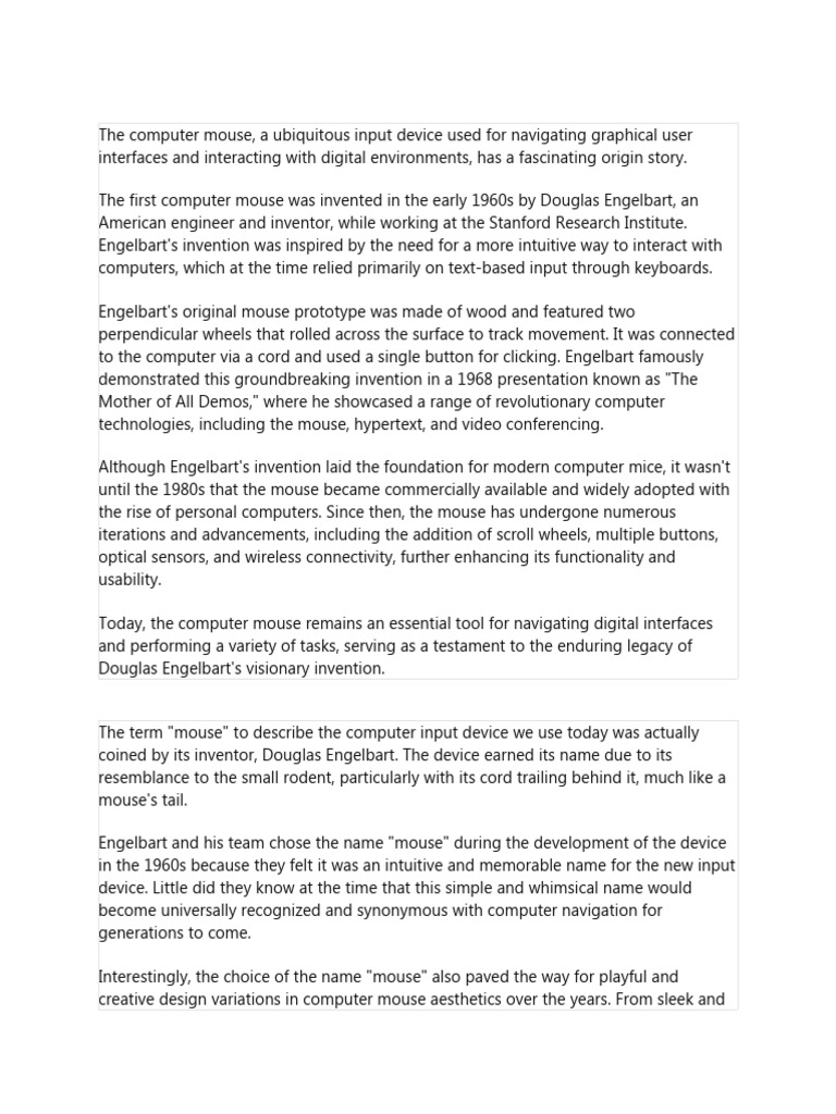 MOUSE | PDF | Human–Computer Interaction | Computing