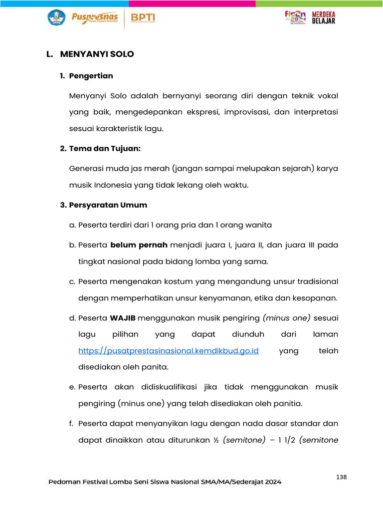 Panduan Lomba Menyanyi Solo | PDF | Seni