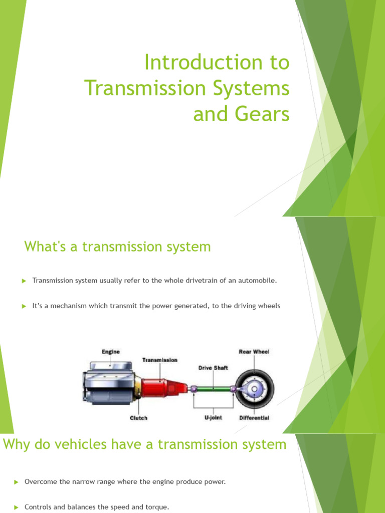 Introduction to Transmission Systems | PDF | Gear | Four Wheel Drive