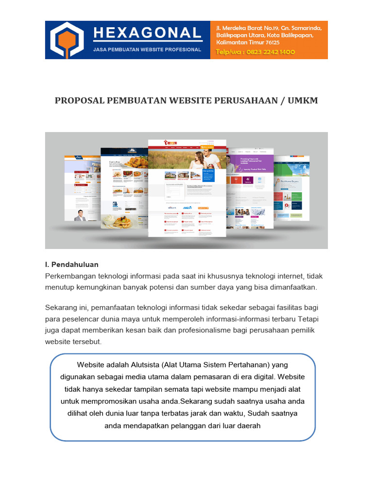 Proposal Pembuatan Website | PDF