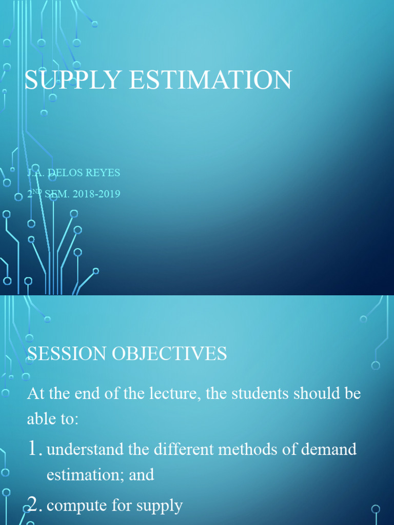 Lect12 - Supply Estimation | PDF | Farms | Econometrics