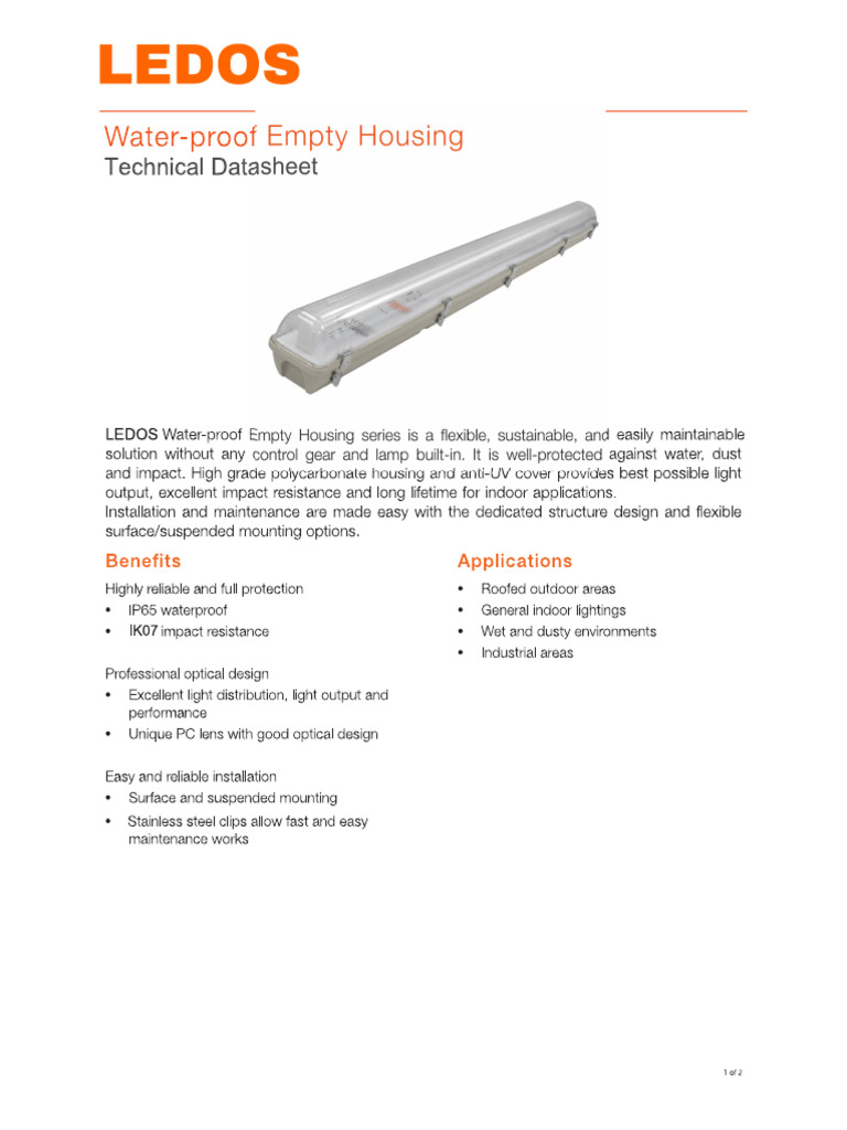 LEDOS WaterProof Housing | PDF