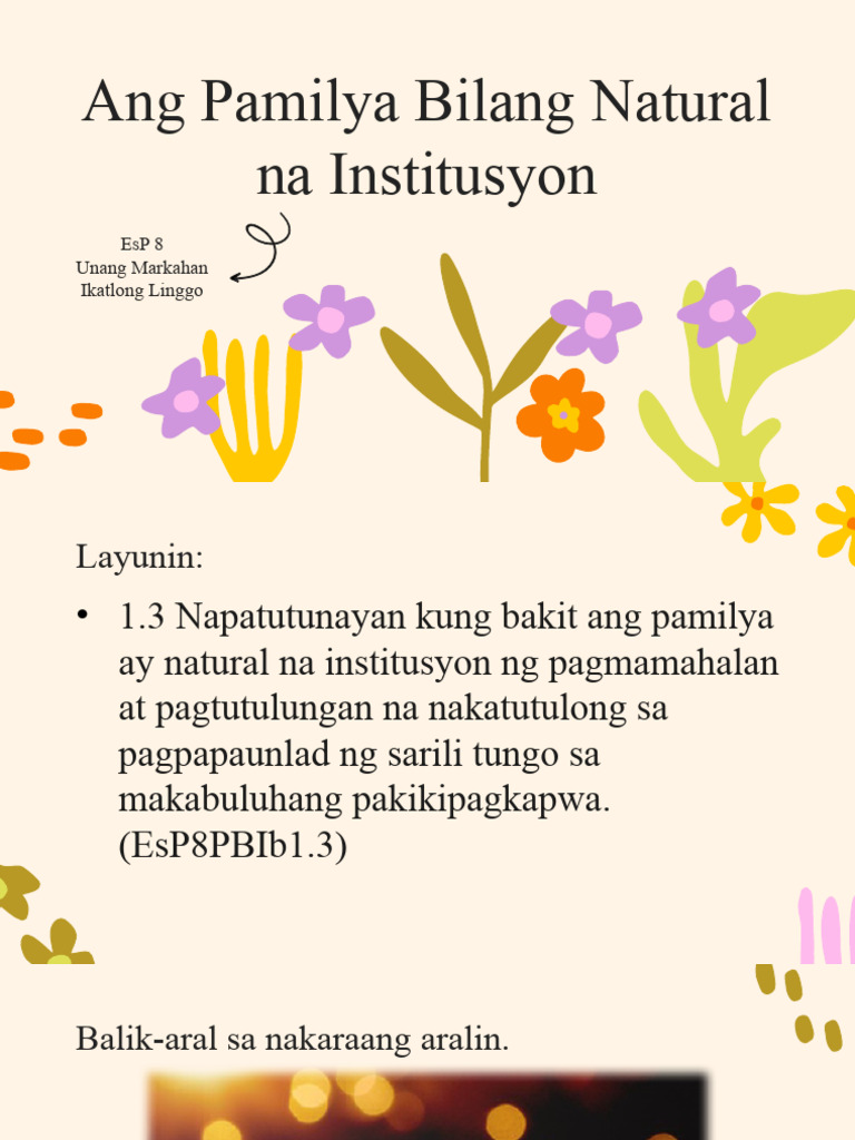 Ang Pamilya Bilang Natural Na Institusyon | PDF