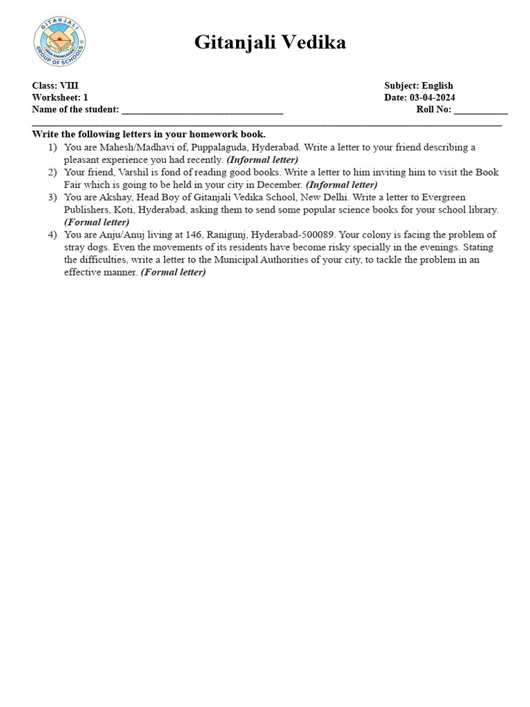 Letter Worksheet | PDF