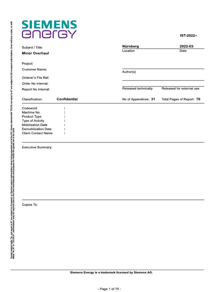 IST Sample Outage Report 1 | PDF | Turbomachinery | Engineering Tolerance