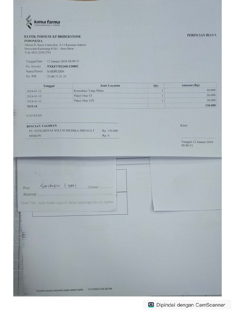 12 Januari 2024-Saripudin-Isomedik-IHCBridgestone | PDF