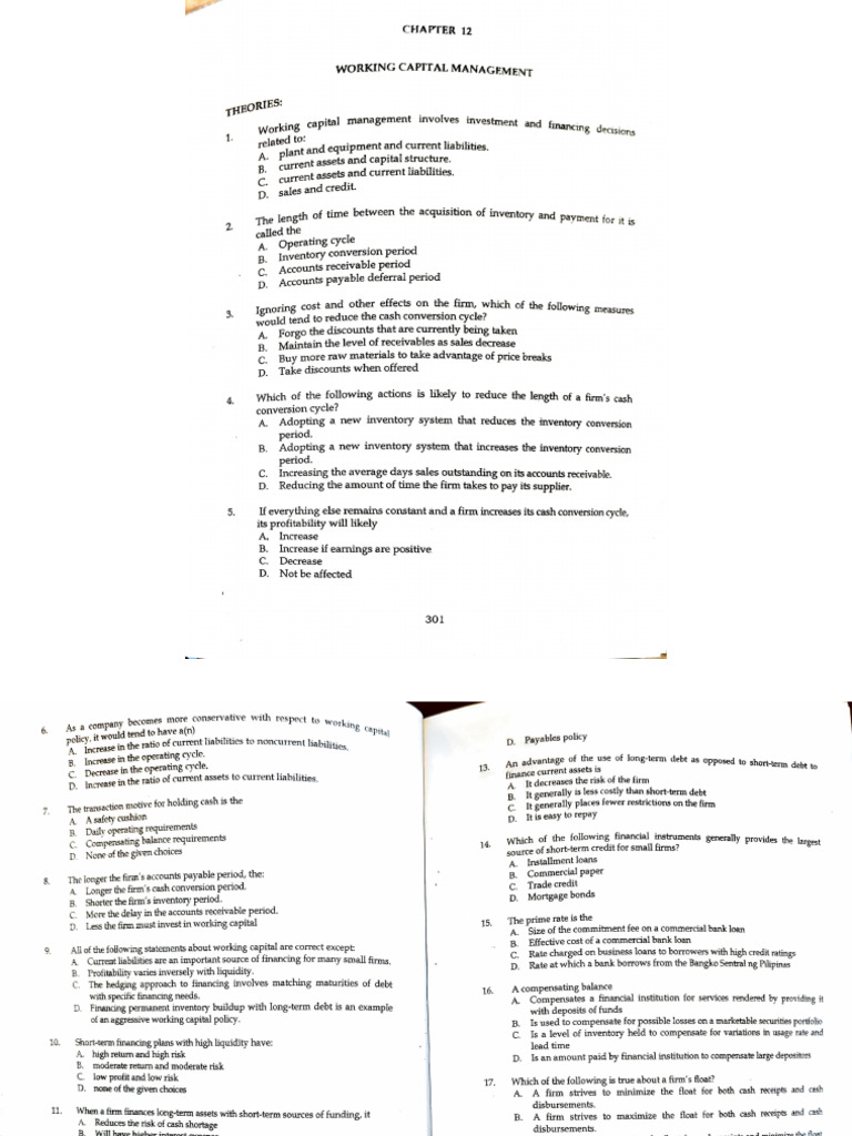 Operating Cycle in Working Capital Management | PDF | Working Capital ...