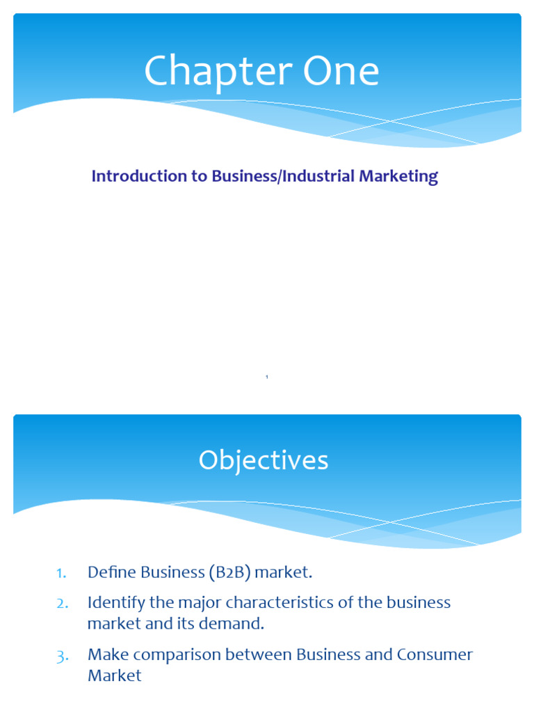 Chapter One Business Marketing | PDF | Marketing | Sales