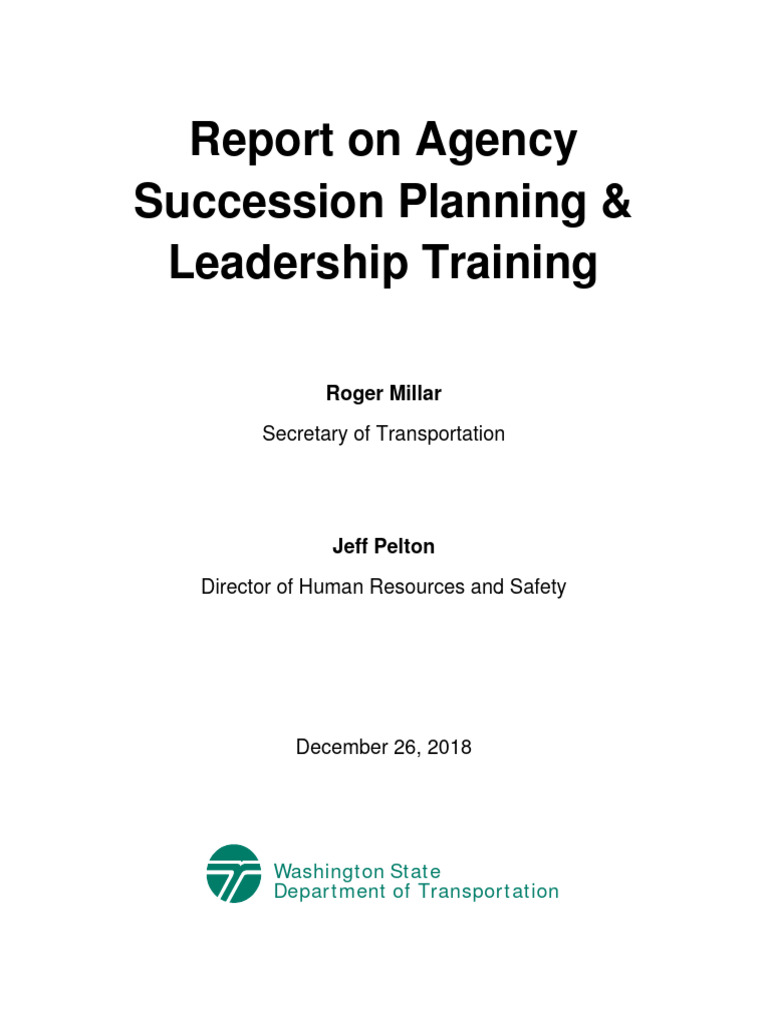 WSDOT LeadershipDevelopmentSuccessionPlanningReport | PDF | Leadership ...